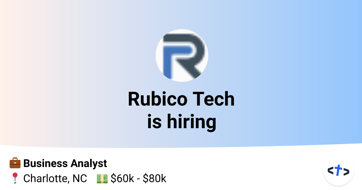 Business Analyst at Rubico Tech | Christian Tech Jobs