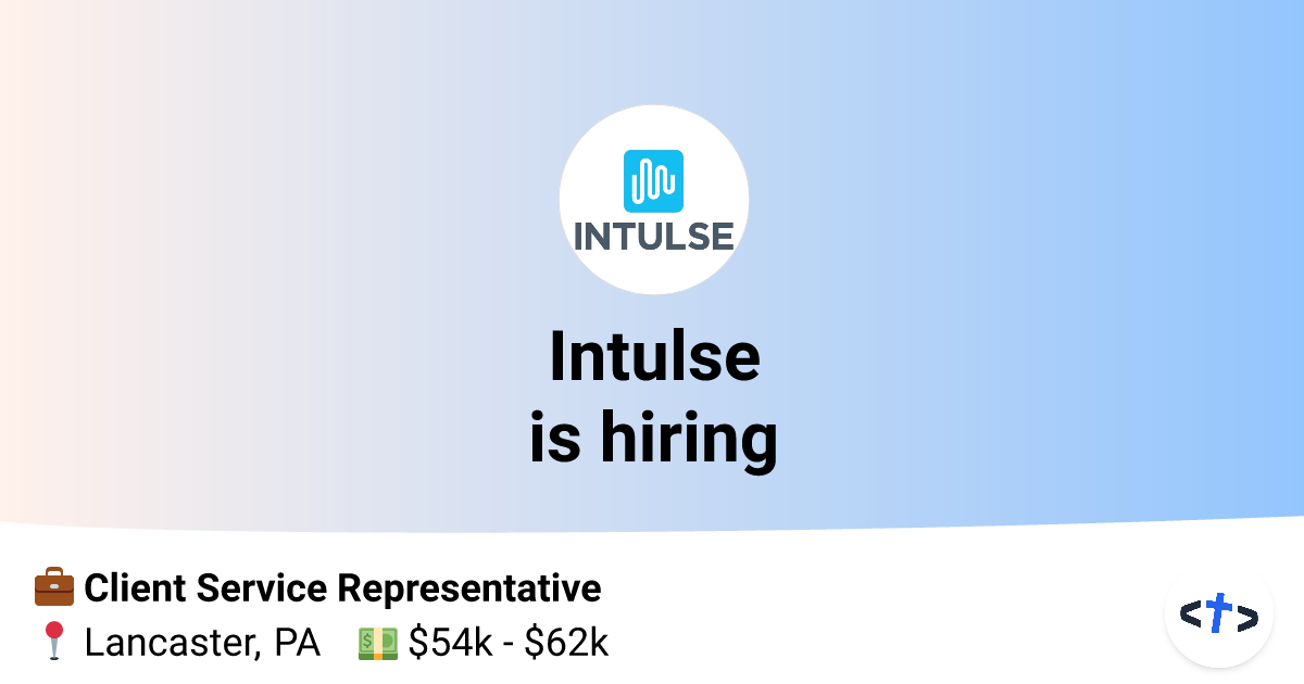 Client Service Representative at Intulse | Christian Tech Jobs