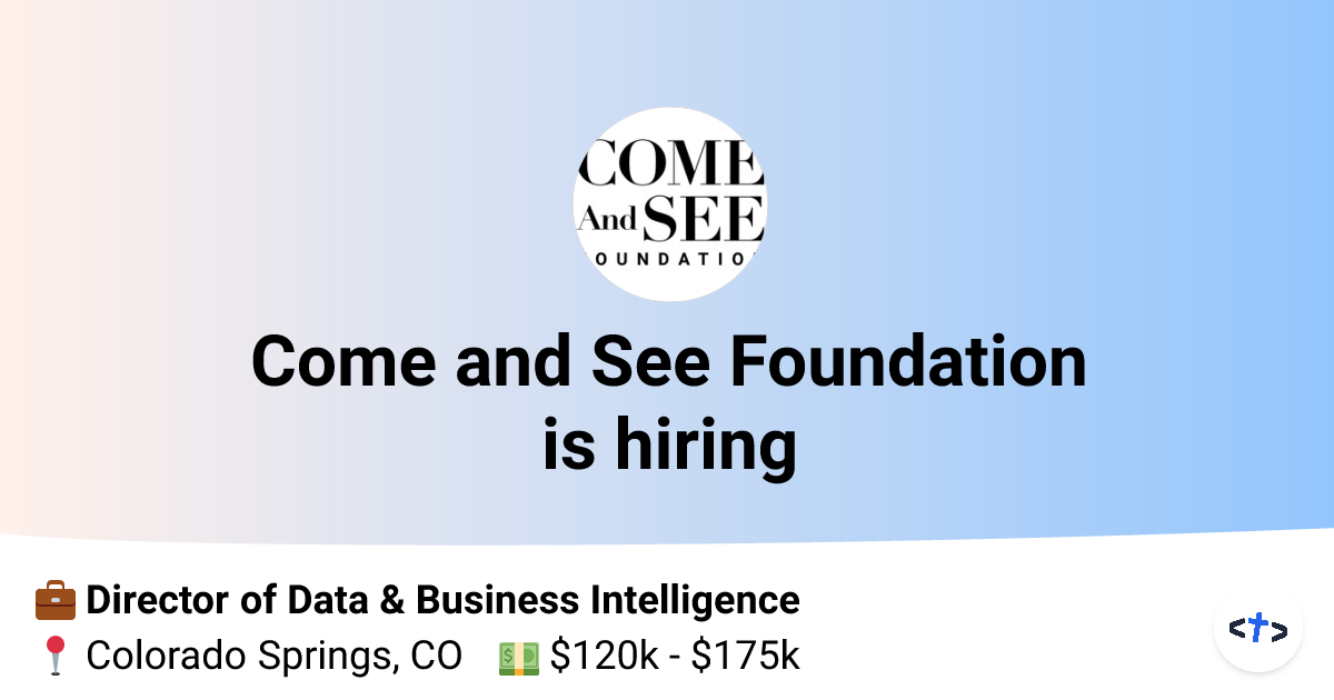 Director of Data & Business Intelligence at Come and See Foundation ...