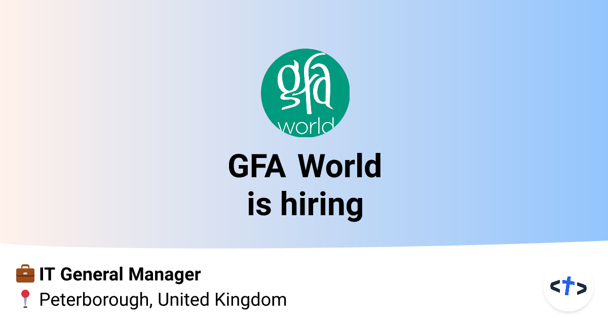 IT General Manager at GFA World | Christian Tech Jobs