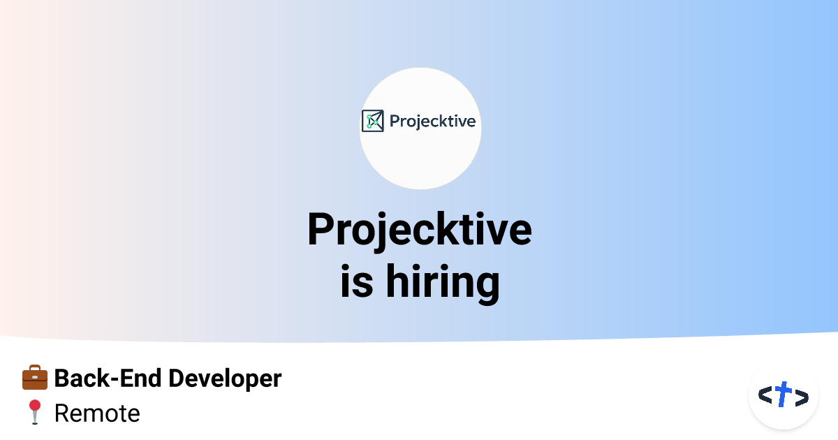 Back-End Developer at Projecktive | Christian Tech Jobs