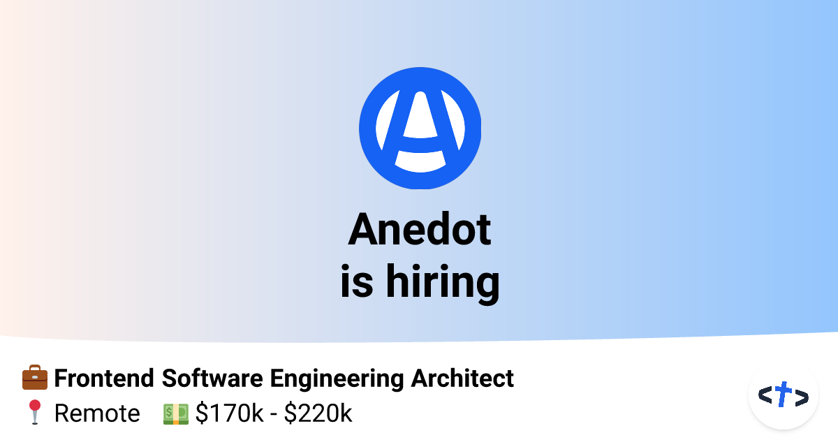 Frontend Software Engineering Architect at Anedot | Christian Tech Jobs