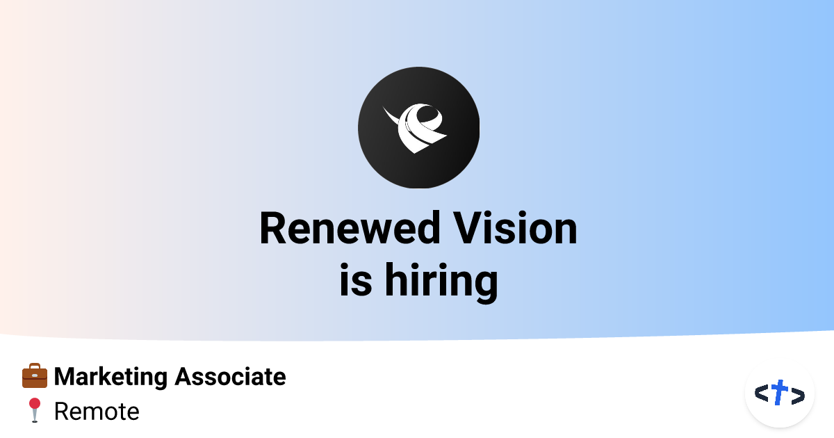 Marketing Associate at Renewed Vision | Christian Tech Jobs