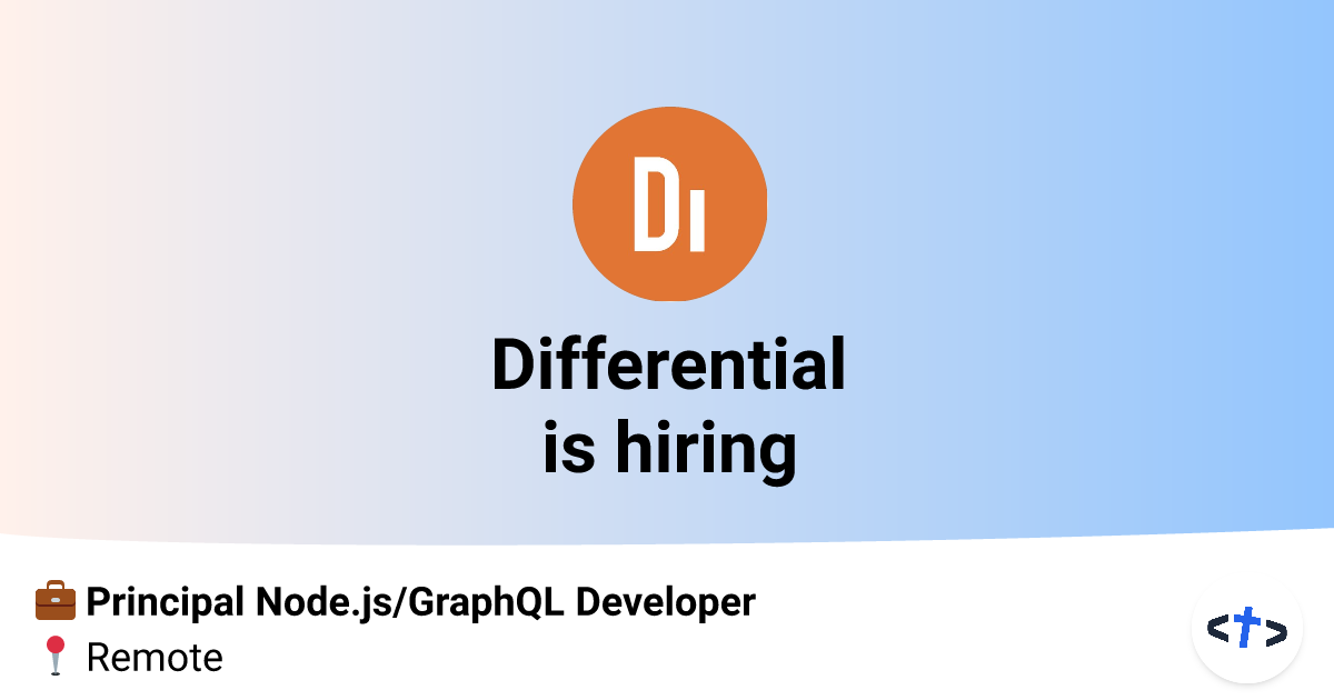 Principal Node.js/GraphQL Developer at Differential | Christian Tech Jobs