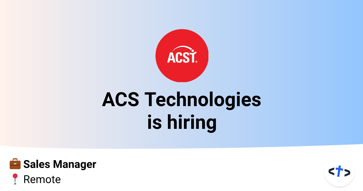 Sales Manager at ACS Technologies | Christian Tech Jobs