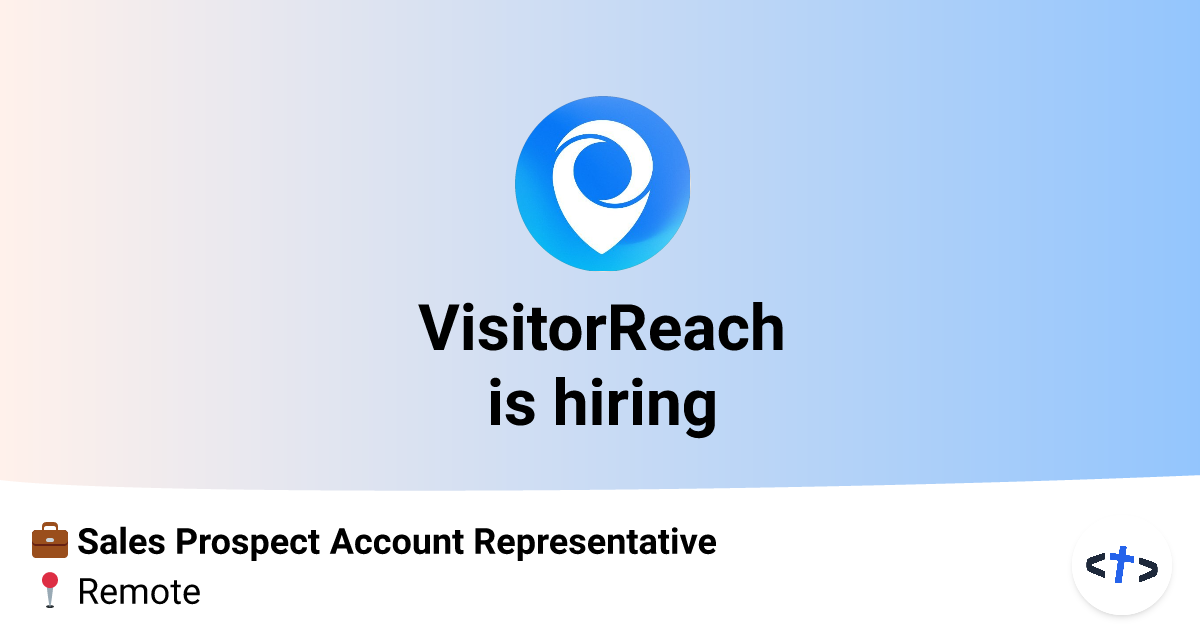 Sales Prospect Account Representative at VisitorReach | Christian Tech Jobs