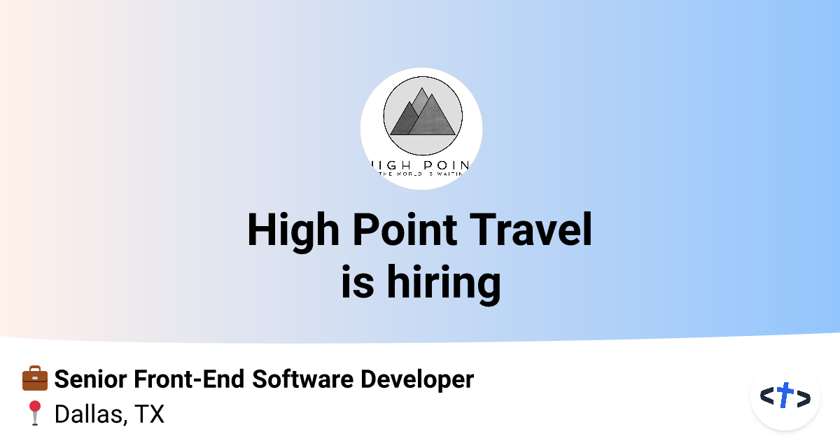 Senior Front-End Software Developer at High Point Travel | Christian Tech Jobs