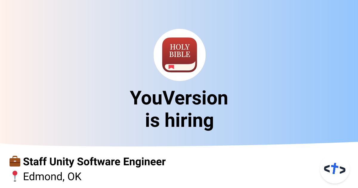 Staff Unity Software Engineer at YouVersion | Christian Tech Jobs