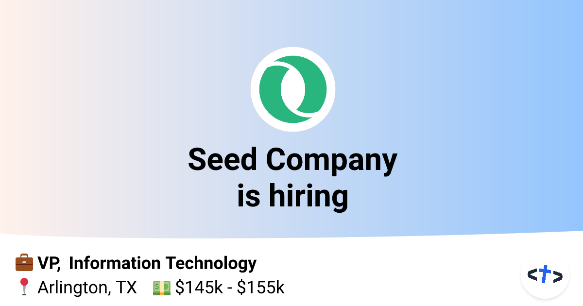 VP, Information Technology at Seed Company | Christian Tech Jobs