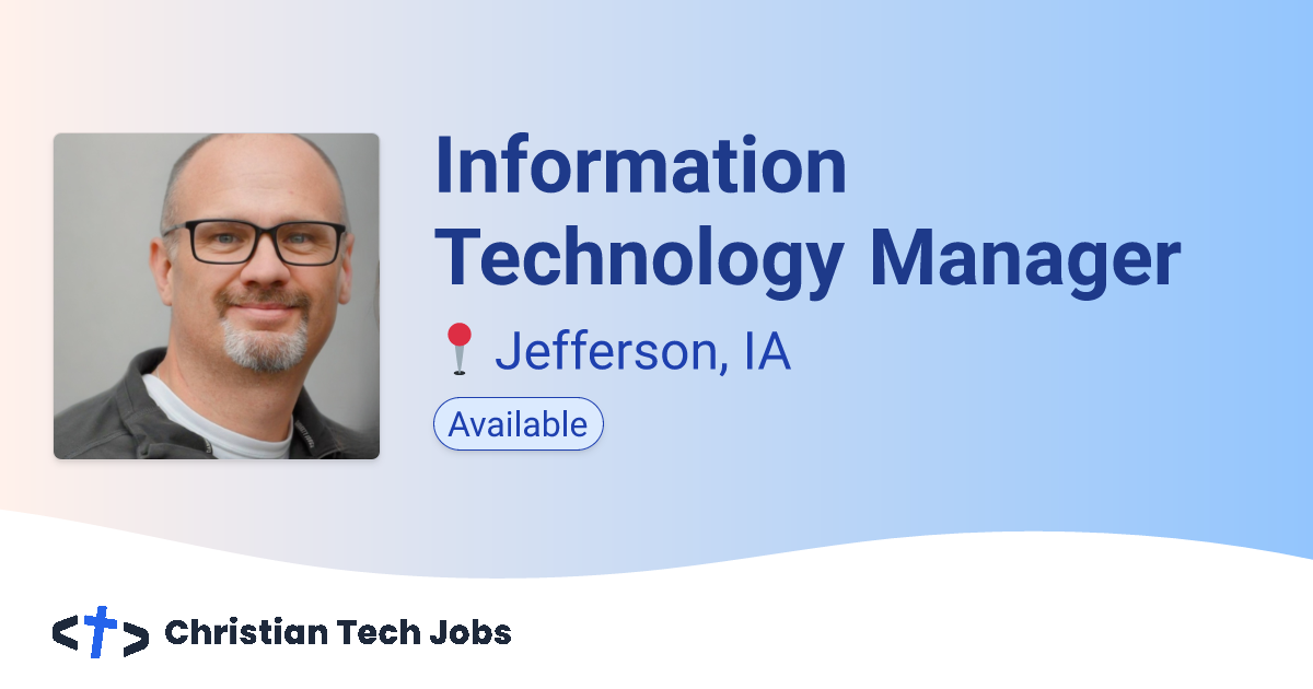 Information Technology Manager | Christian Tech Jobs