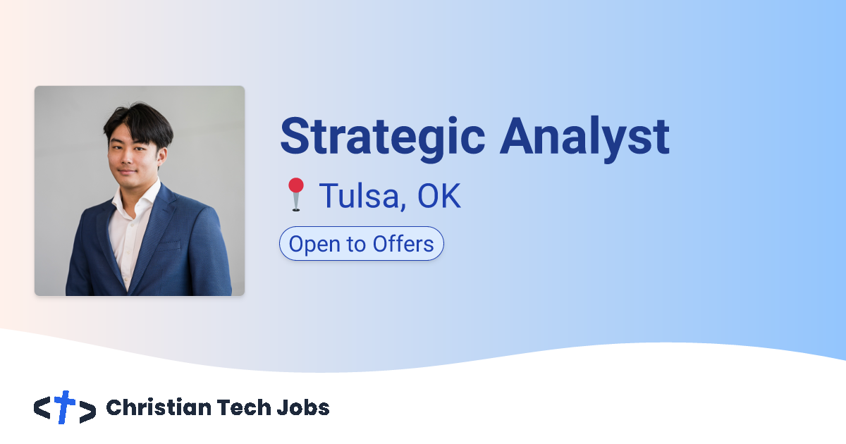 Strategic Analyst | Christian Tech Jobs