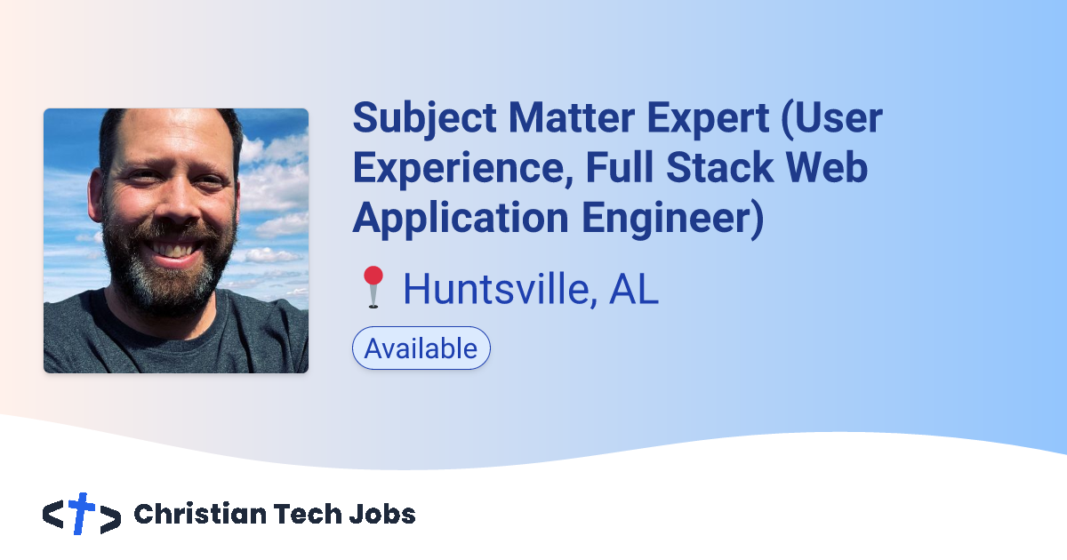 Subject Matter Expert (User Experience, Full Stack Web Application ...